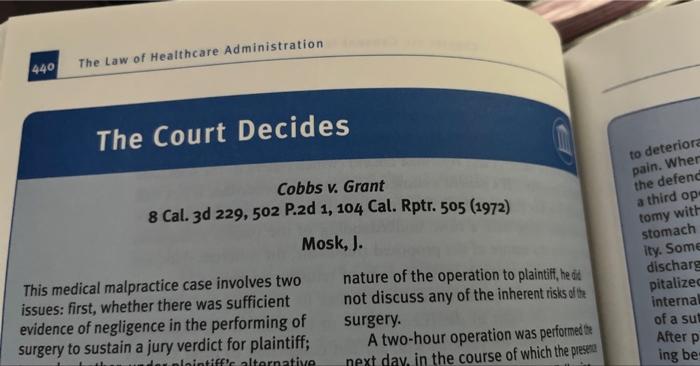 to deteriors pain. Wher the defend a third op tomy | Chegg.com