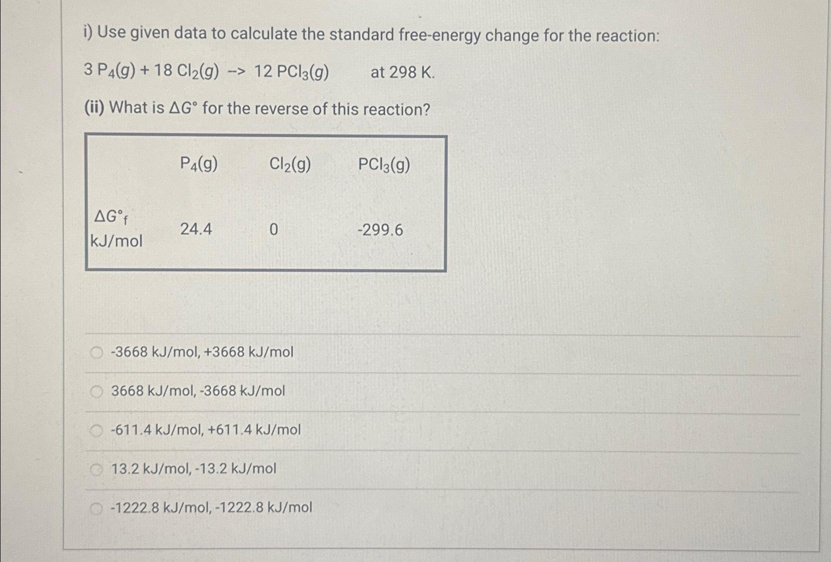 Solved i) ﻿Use given data to calculate the standard | Chegg.com