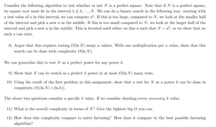 Solved Consider the following algorithm to test whether or | Chegg.com