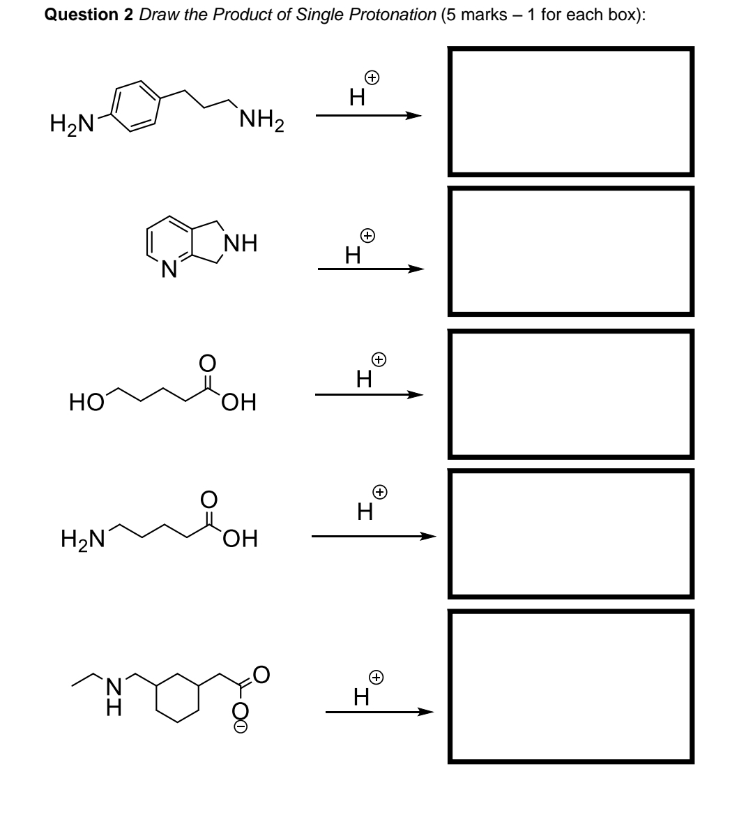 Solved Draw a single protonation stucture. Please Provide a | Chegg.com