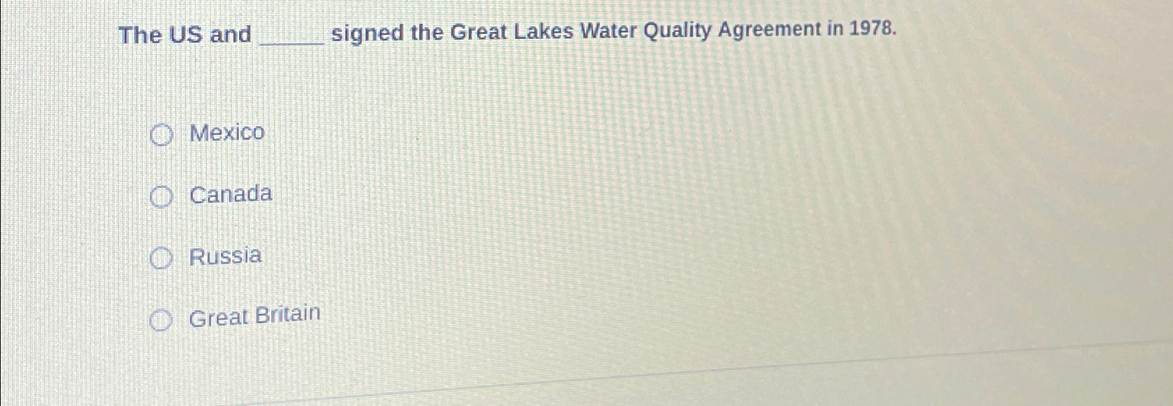 Solved The US and signed the Great Lakes Water Quality | Chegg.com