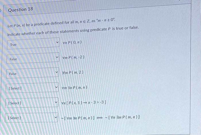 Solved Let P(m,n) be a predicate defined for all m,n∈Z, as | Chegg.com