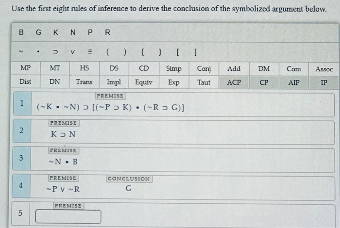 Solved Use the first eight rules of inference to derive the | Chegg.com
