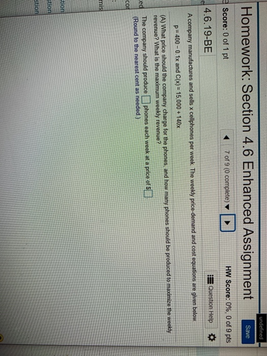 Solved Undefined Homework Section 4 6 Enhanced Assignment