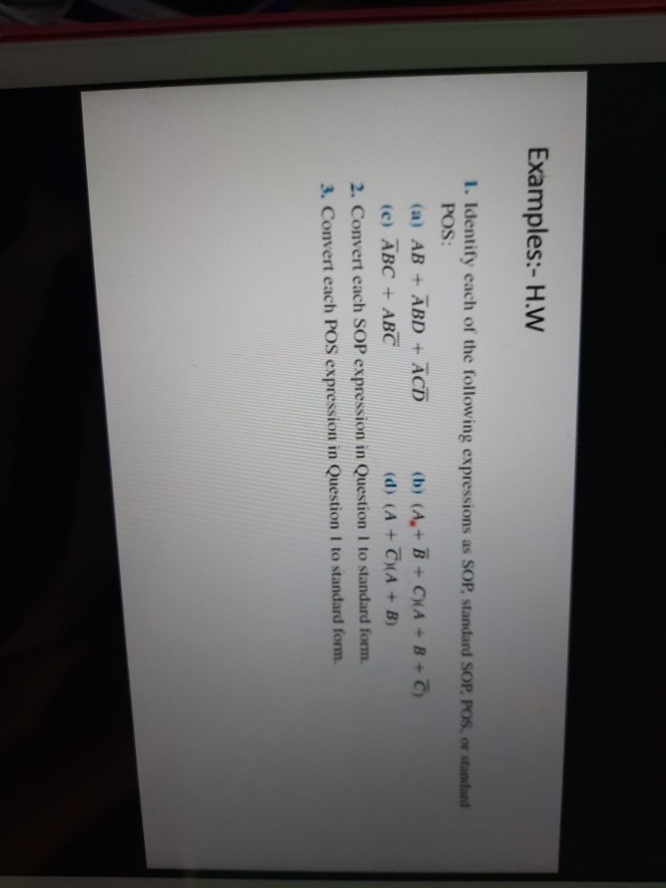 Solved Examples:- H.W 1. Identify each of the following | Chegg.com