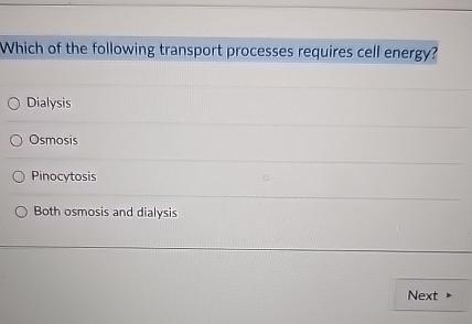 Solved Which of the following transport processes requires | Chegg.com