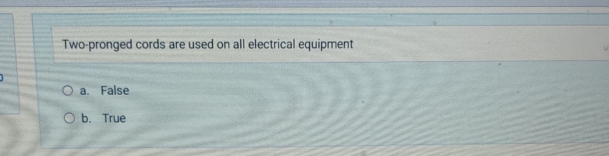 Solved Two-pronged cords are used on all electrical | Chegg.com