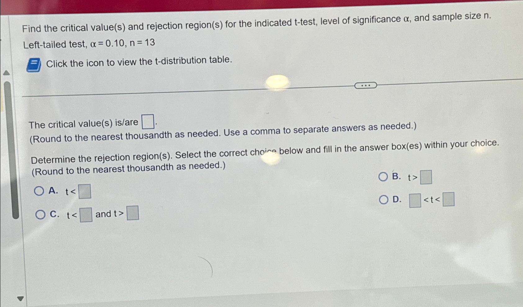 Solved Find the critical value(s) ﻿and rejection region(s) | Chegg.com
