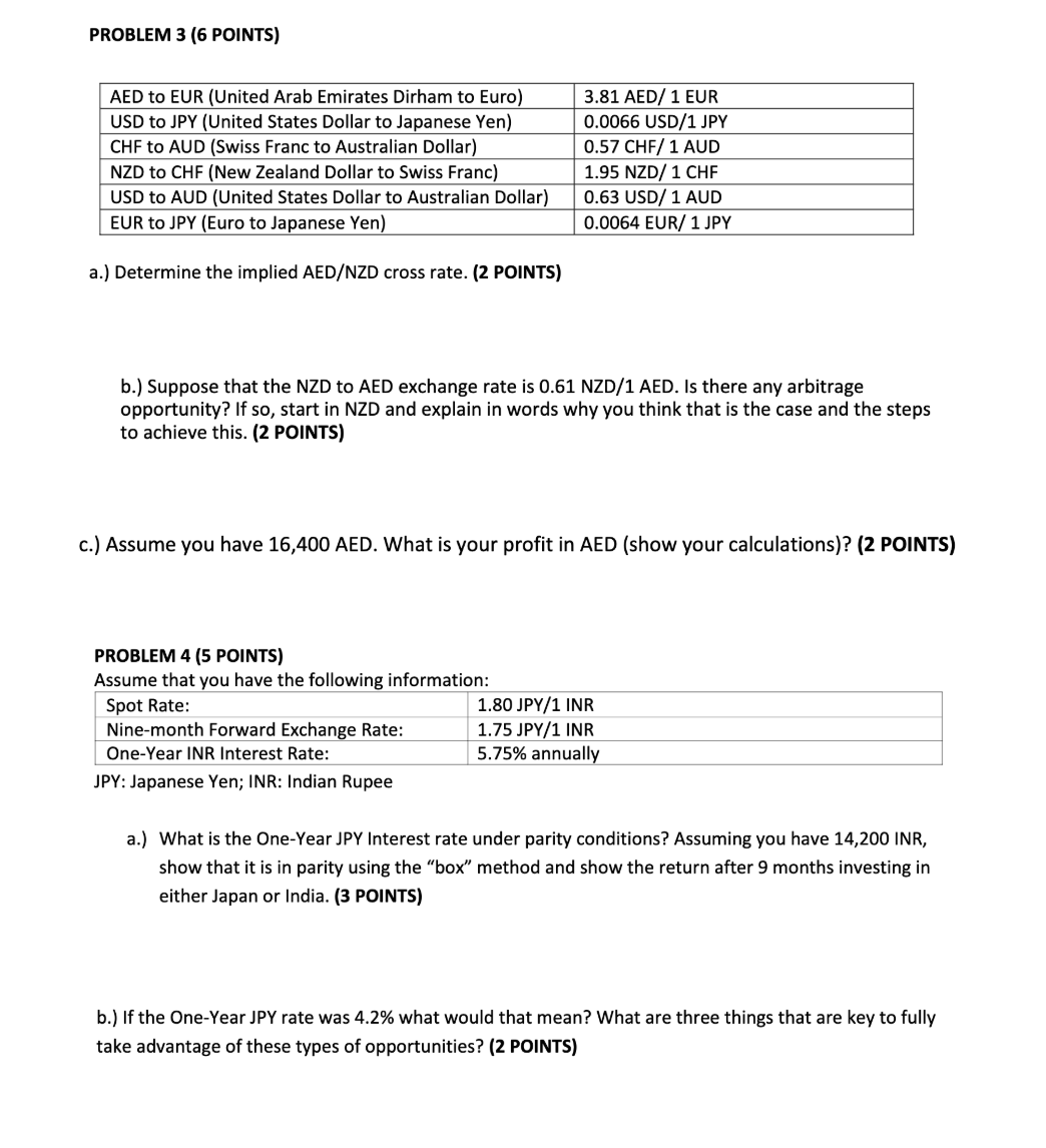Solved PROBLEM 3 (6 ﻿POINTS)a.) ﻿Determine the implied | Chegg.com