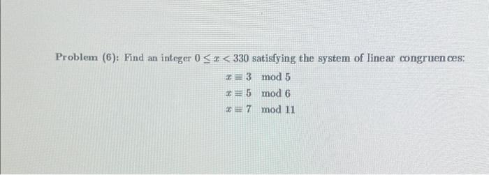 Solved (1): If 3∣m and 3∣nt prove 3∣m+n.Problem (6): Find an | Chegg.com