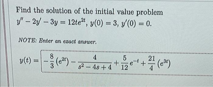 Solved Find the solution of the initial value problem y" – | Chegg.com
