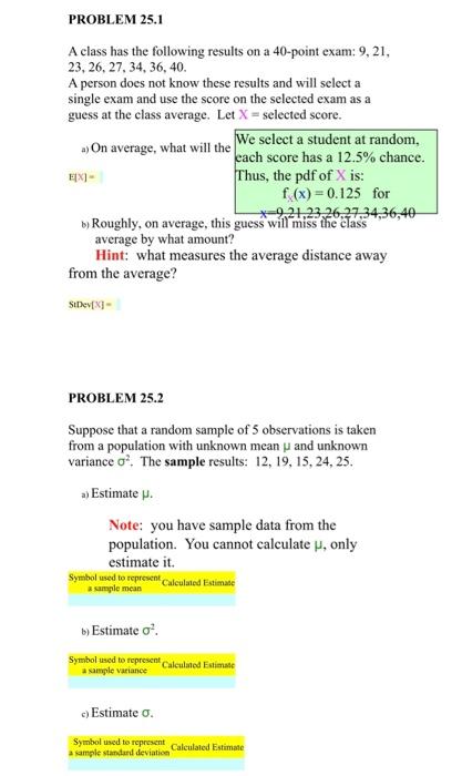 Solved PROBLEM 25.1 A class has the following results on a | Chegg.com
