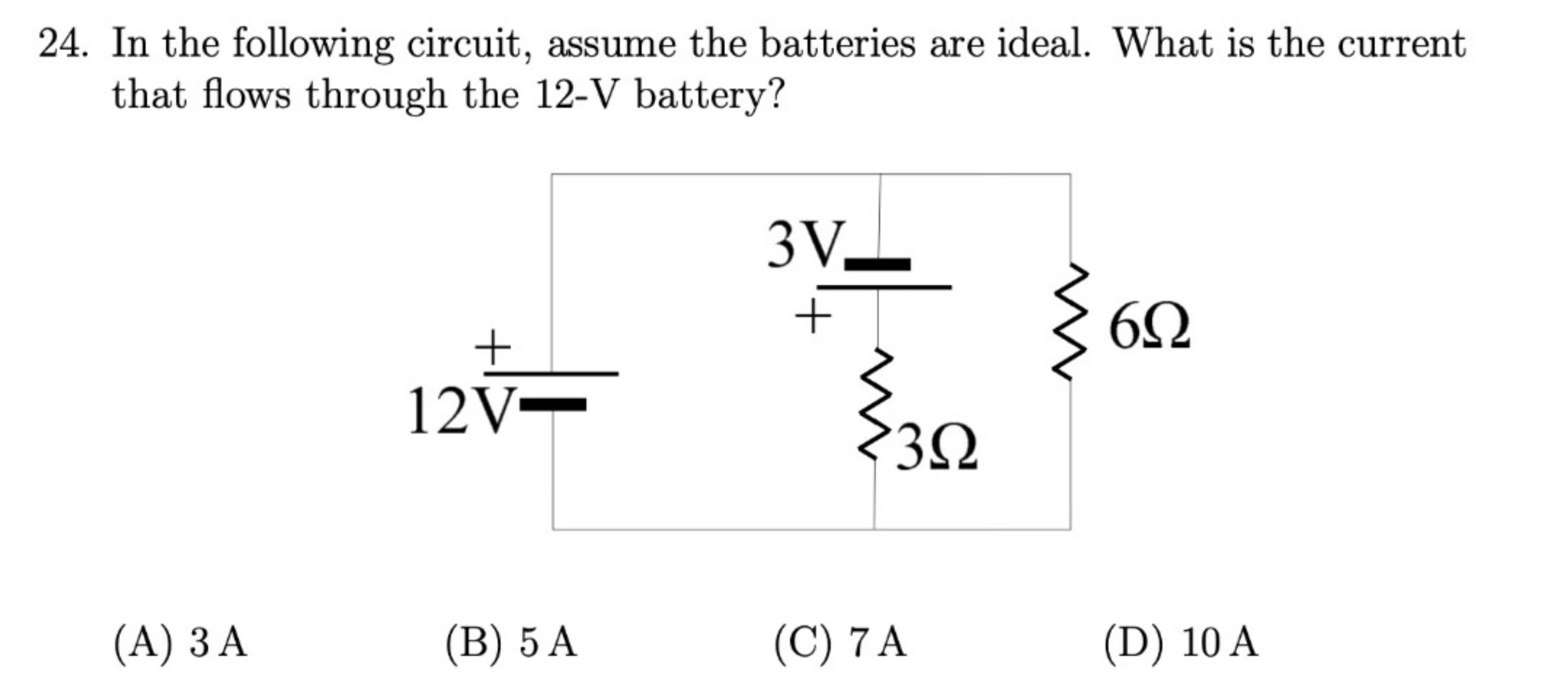 Solved In the following circuit, assume the batteries are | Chegg.com