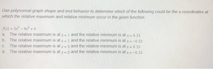 Solved For the given function, determine consecutive values | Chegg.com