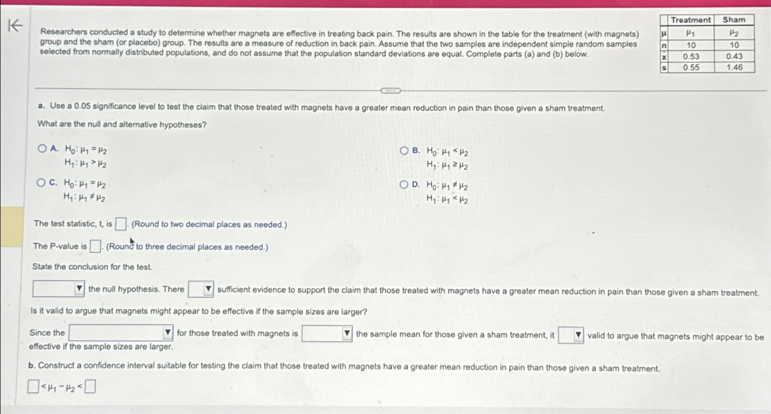 Solved Researchers conducted a study to determine whether | Chegg.com