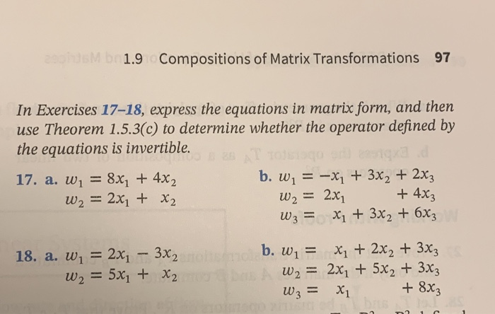 Solved Mb 1.9 Compositions of Matrix Transformations 97 In | Chegg.com