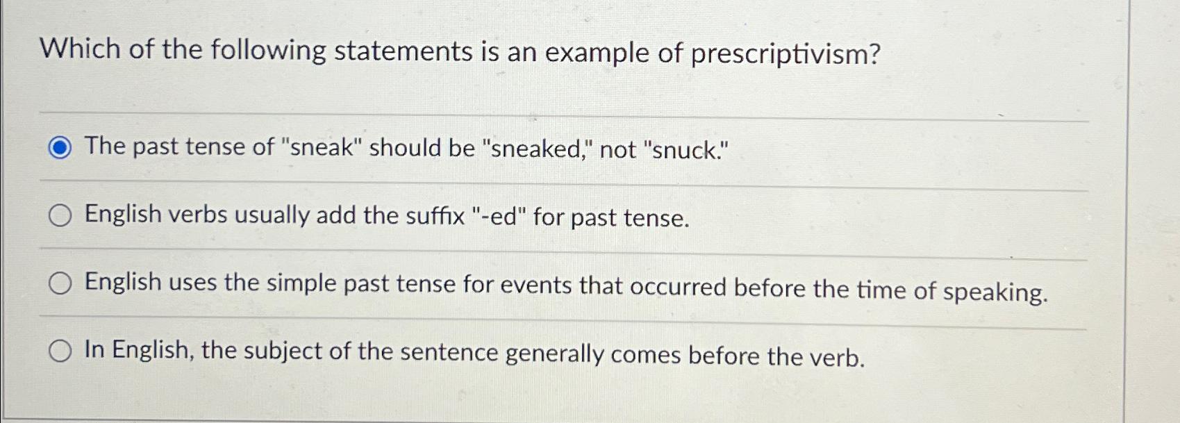 Solved Which of the following statements is an example of | Chegg.com