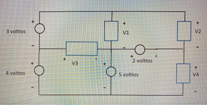 Solved For the indicated circuit find the voltages V1, V2, | Chegg.com