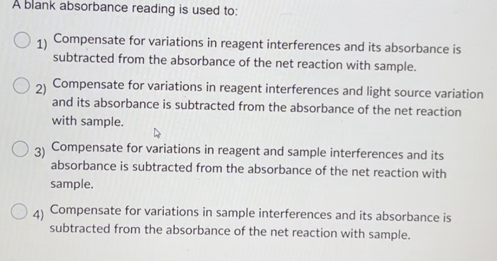 Solved Can someone answer and explain?A blank absorbance | Chegg.com