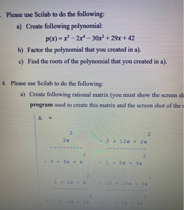 Solved . Please use Scilab to do the following: a) Create | Chegg.com