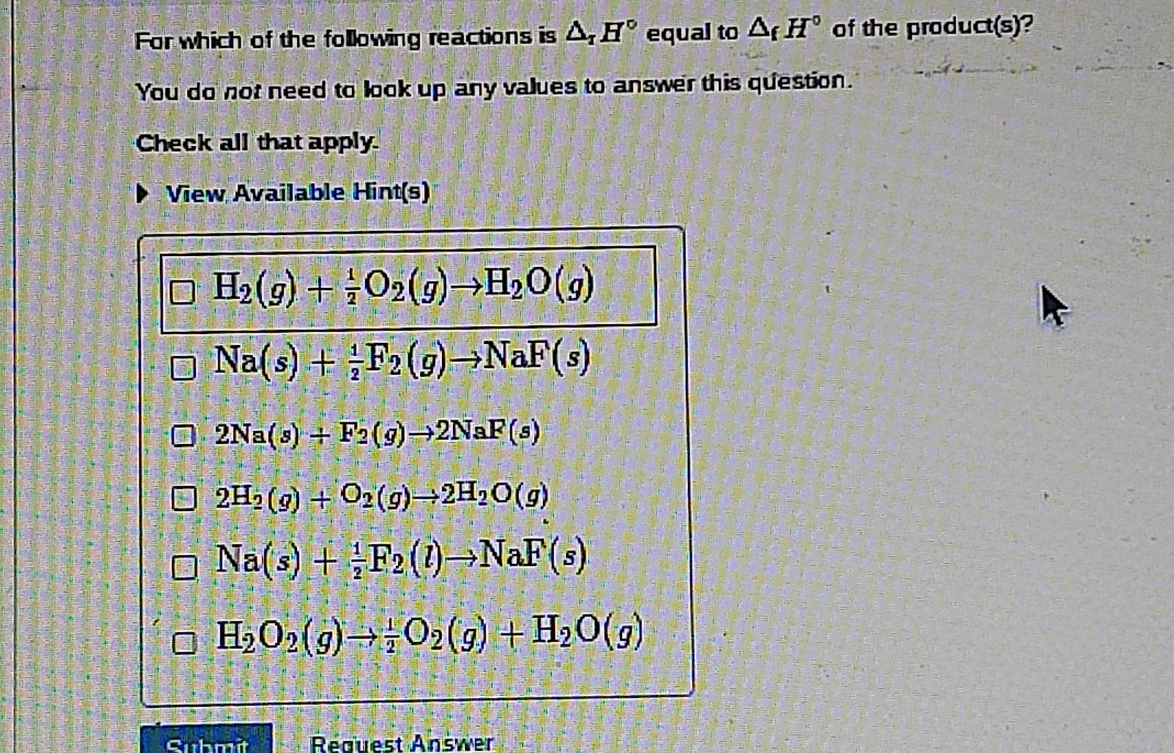 Solved For which of the following reactions is ΔrH° ﻿equal | Chegg.com