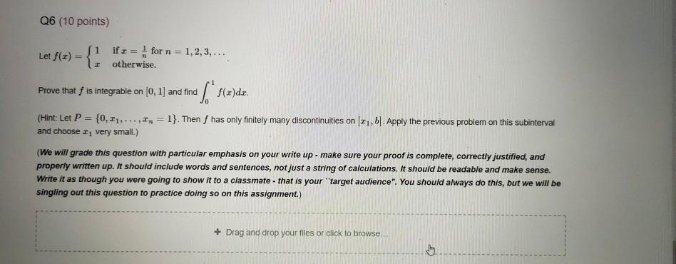 Solved Q6 (10 points) Let f(x) ſi if x = for n=1,2,3,... I | Chegg.com Solved Q6 (10 points) Let f(x) ſi if x = for n=1,2,3,... I | Chegg.com