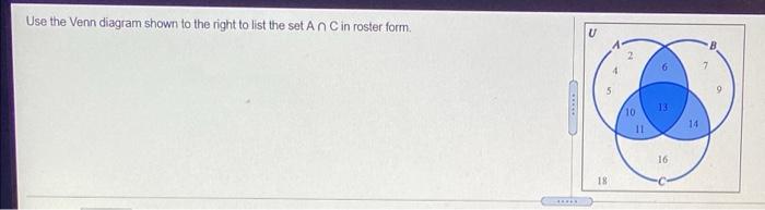 Solved Use the Venn diagram shown to the right to list the | Chegg.com