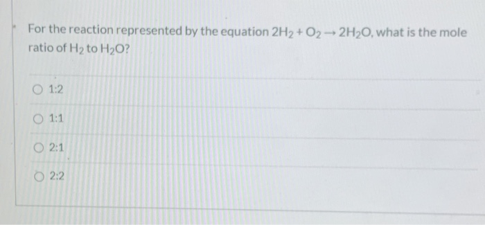Solved For the reaction represented by the equation 2H2 + O2 | Chegg.com