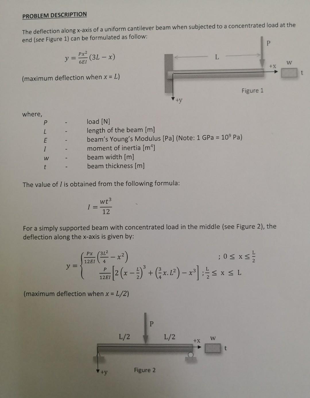 Solved PROBLEM DESCRIPTION The deflection along x-axis of a | Chegg.com
