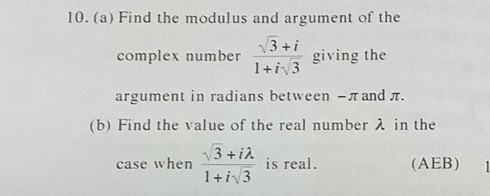 Solved (a) ﻿Find the modulus and argument of the complex | Chegg.com