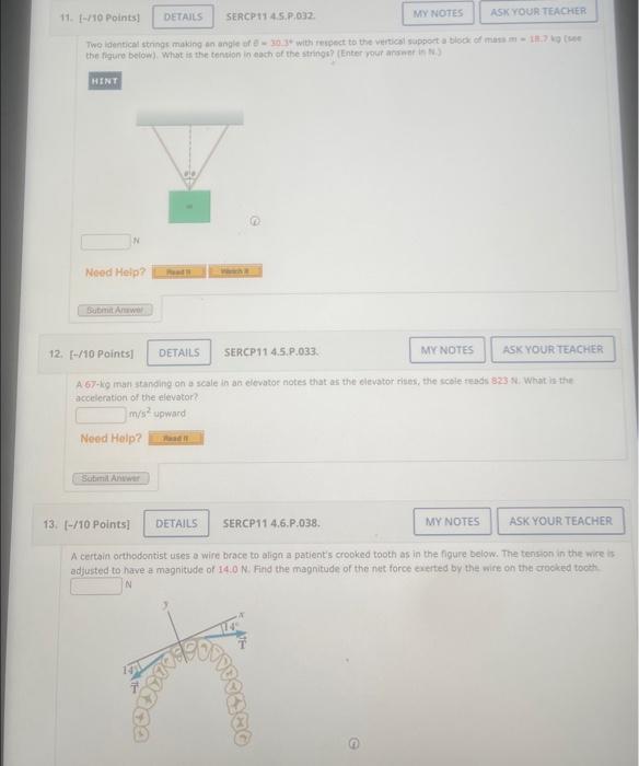 Solved 11. Two identical strings making an angle of theta = | Chegg.com