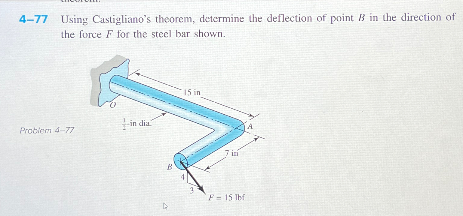 Solved 4-77 ﻿Using Castigliano's theorem, determine the | Chegg.com