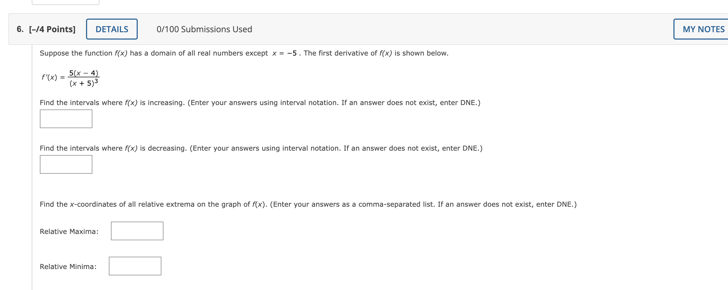 Solved [-/4 ﻿Points]0/100 ﻿Submissions UsedSuppose the | Chegg.com