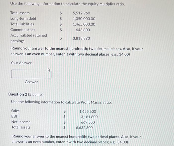 Solved Use the following information to calculate the equity | Chegg.com