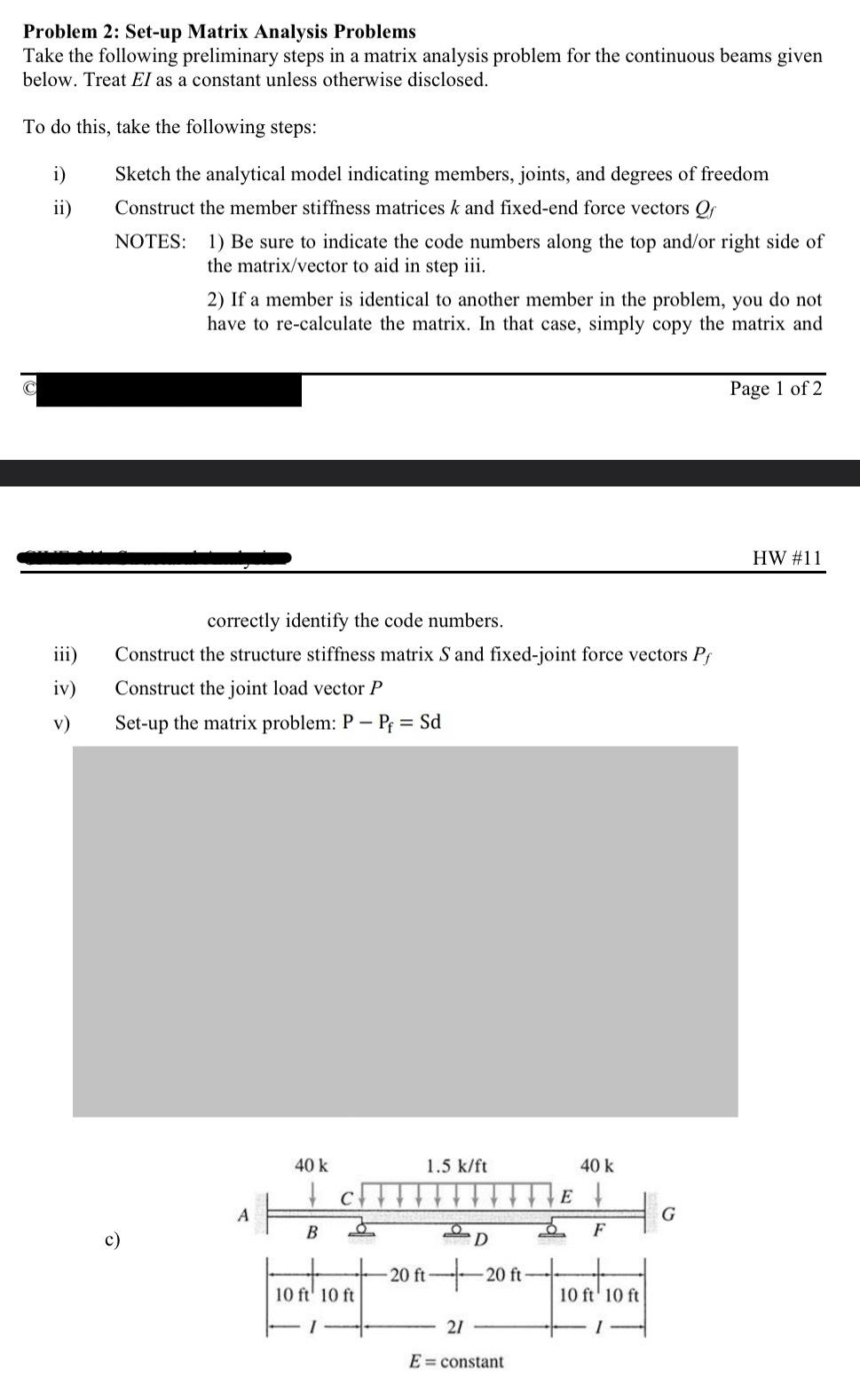 Solved Problem 2: Set-up Matrix Analysis ProblemsTake the | Chegg.com