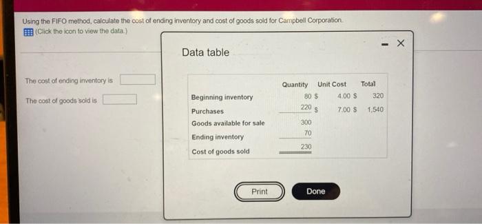 Solved Using the FIFO method, calculate the cost of ending | Chegg.com