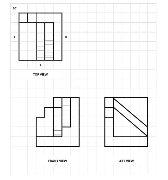 Solved 2D to 3D: Draw the isometric view from the 2D views | Chegg.com