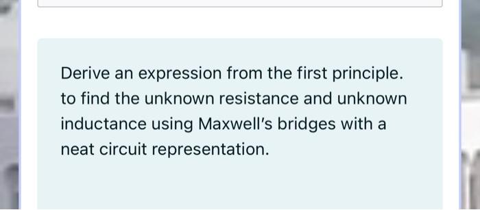Solved Derive an expression from the first principle. to | Chegg.com