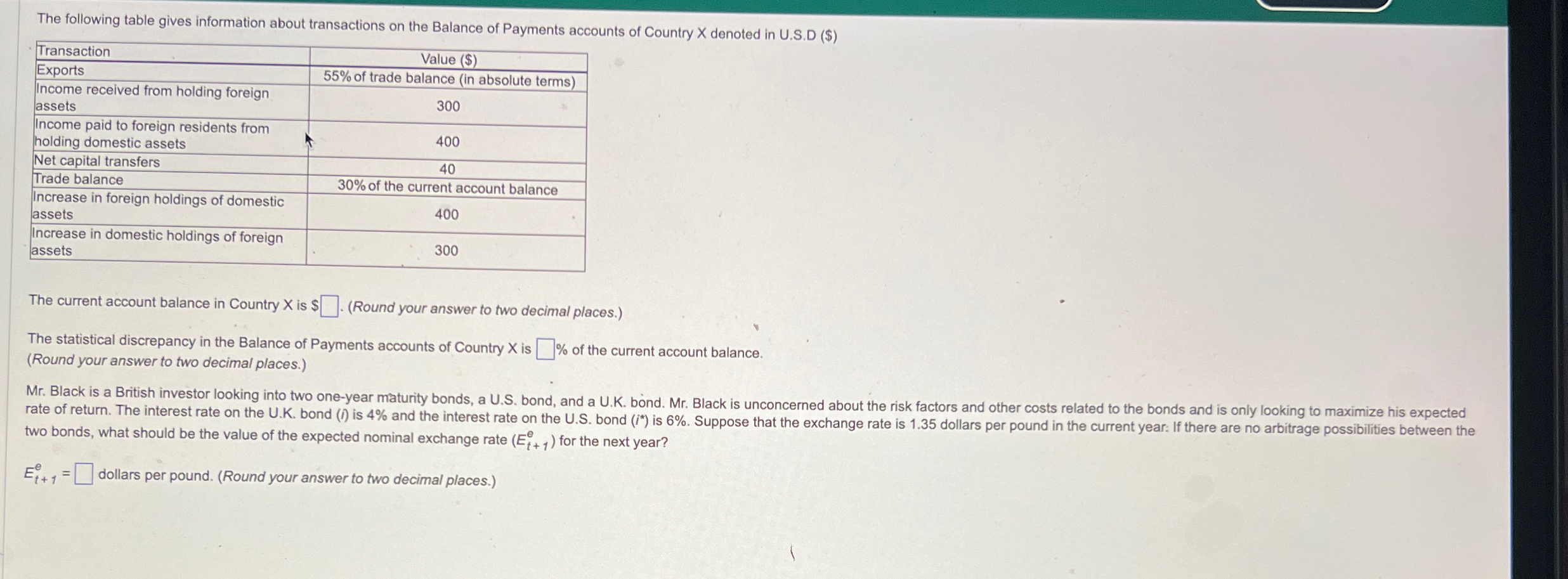 Solved The following table gives information about | Chegg.com