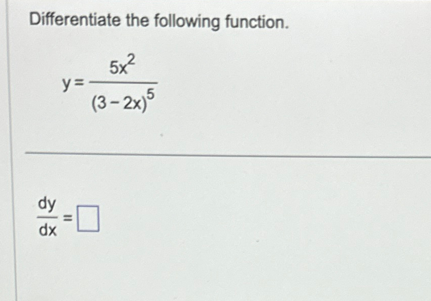 Solved Differentiate the following | Chegg.com