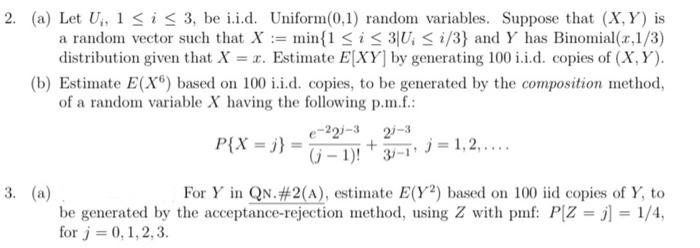 Solved (a) Let Ui,1≤i≤3, be i.i.d. Uniform (0,1) random | Chegg.com