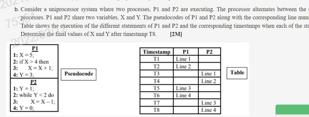 Solved b. Consider a uniprocessor system where two | Chegg.com
