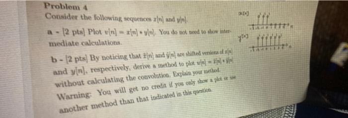 Solved Problem 4 Consider the following sequences x(n) and | Chegg.com