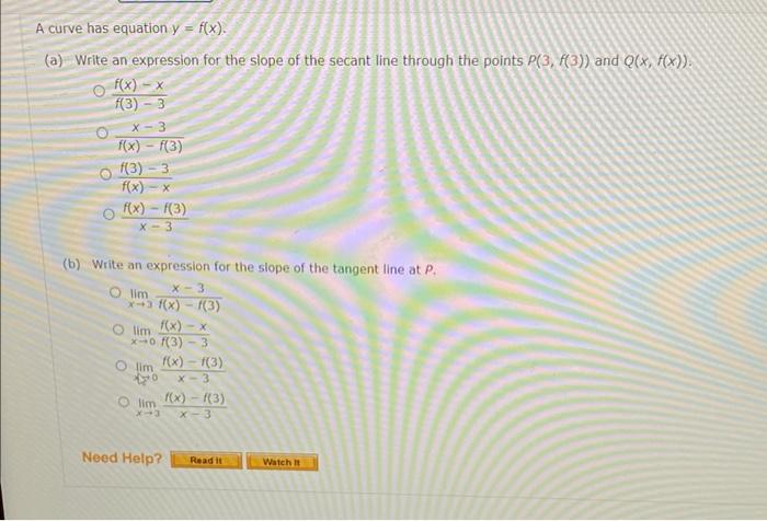 Solved A curve has equation y=f(x). (a) Write an expression | Chegg.com