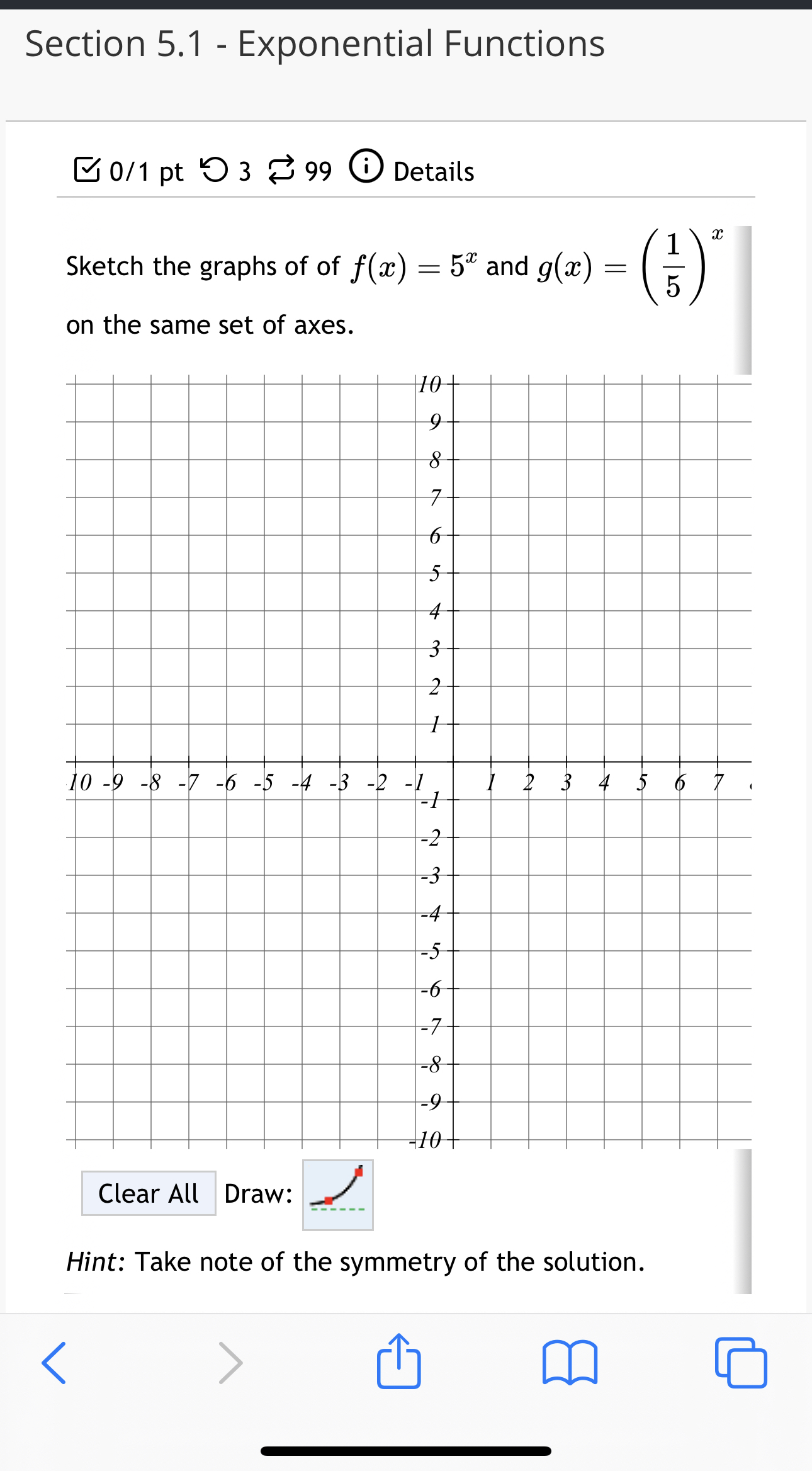 Solved Section 5.1 - ﻿Exponential Functions『 0/1 ﻿pt | Chegg.com
