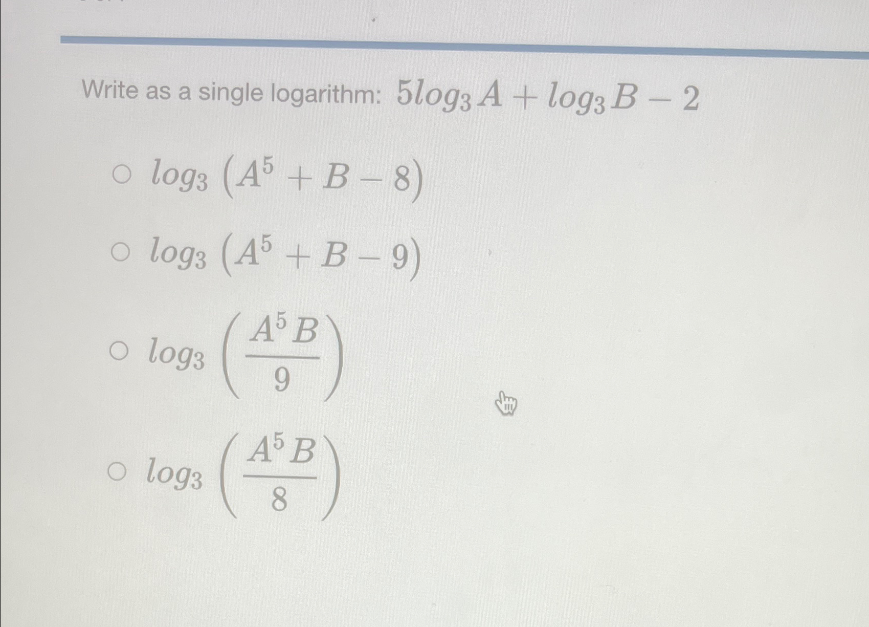Solved Write as a single logarithm: | Chegg.com