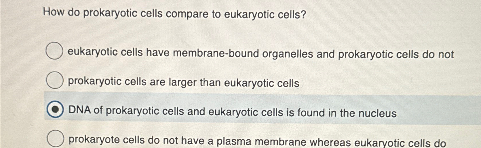 Solved How do prokaryotic cells compare to eukaryotic | Chegg.com
