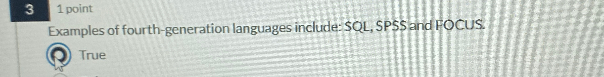 Solved 3,1 ﻿pointExamples of fourth-generation languages | Chegg.com