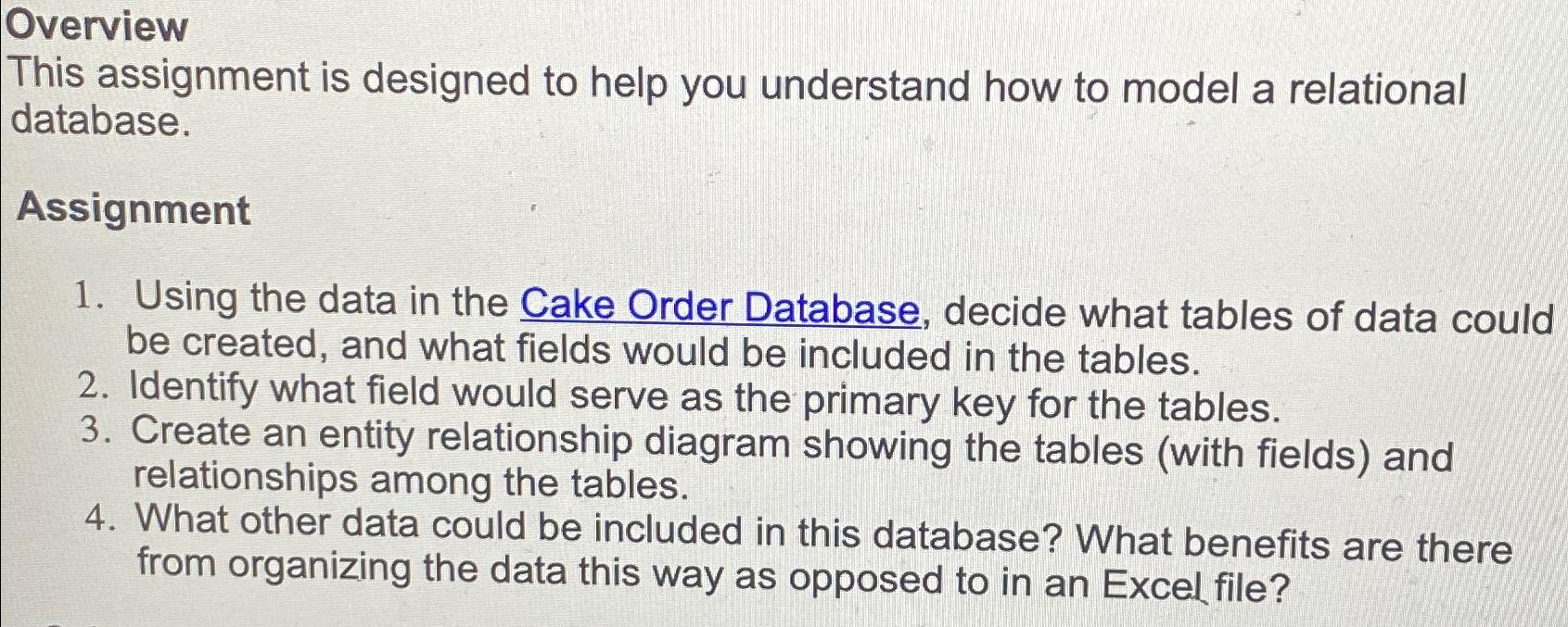 Solved OverviewThis assignment is designed to help you | Chegg.com