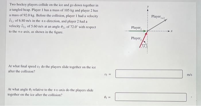 Solved Two hockey players collide on the ice and go down | Chegg.com